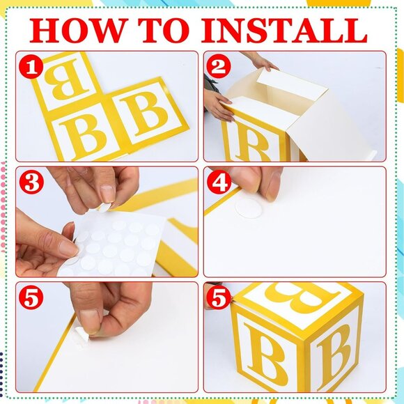 Other | 3 Pcs Abc Balloon Box Party Decoration 12x12 Inch Abc Alphabet ...